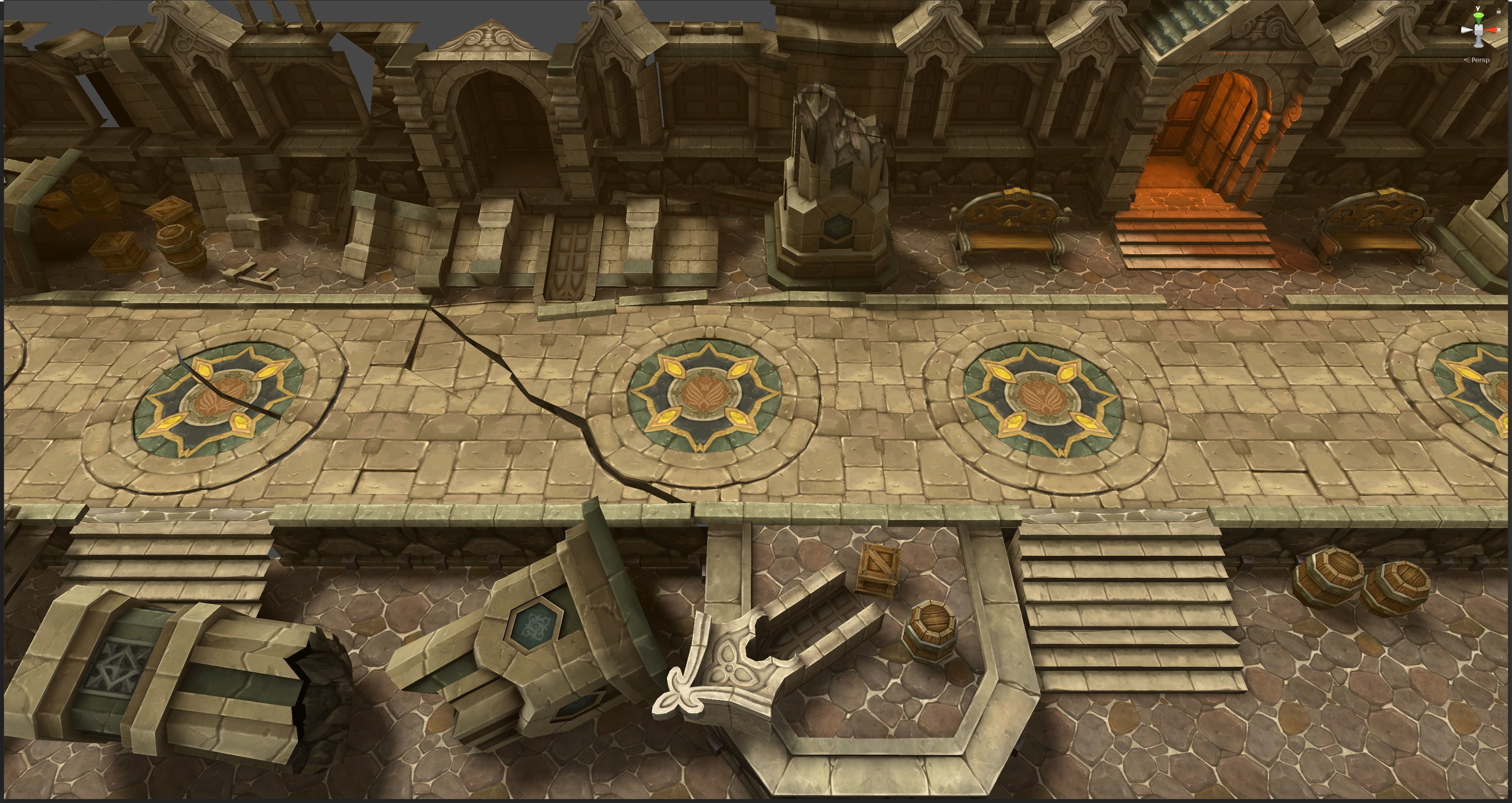 3D model Fantasy Chess RPG Environment - Ruined City VR / AR / low-poly ...