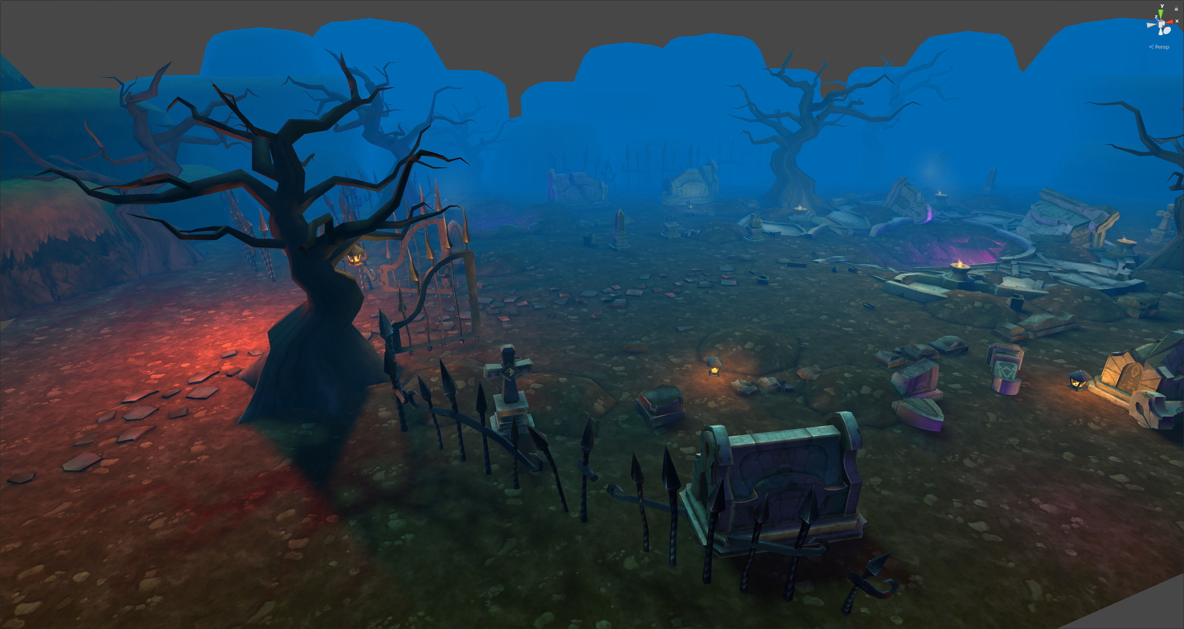 3D model Fantasy Chess RPG Environment - Spooky Cemetery VR / AR / low ...