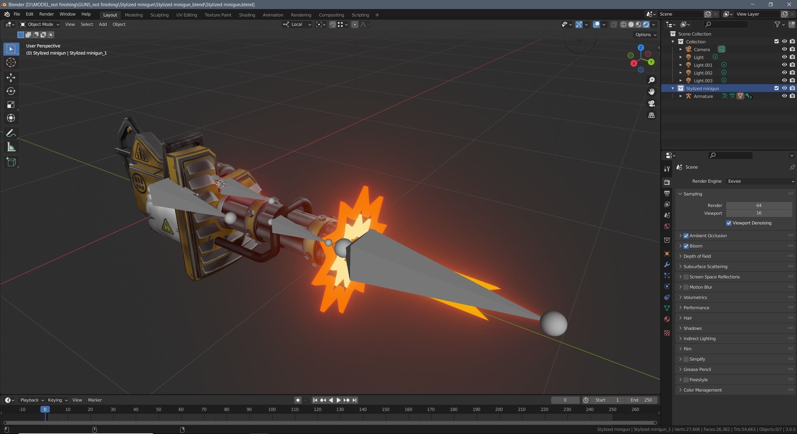 3D model Stylized minigun VR / AR / low-poly | CGTrader