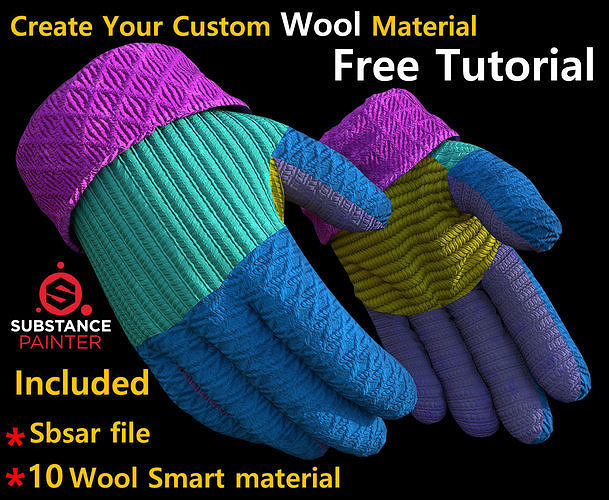 10 wool smart material and SBSAR and Free tutorial Texture | CGTrader