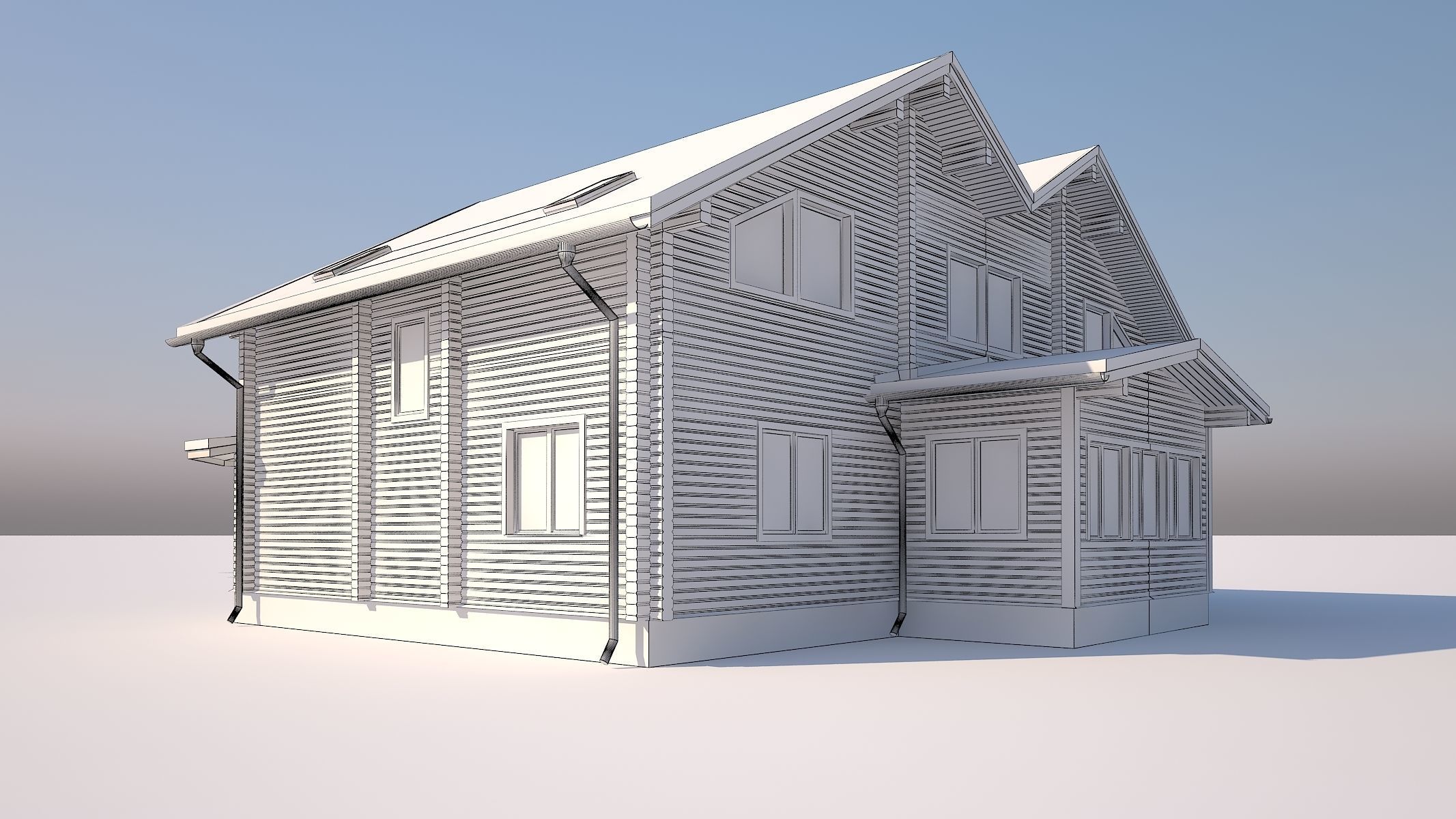 contemporary timber house 3D model | CGTrader