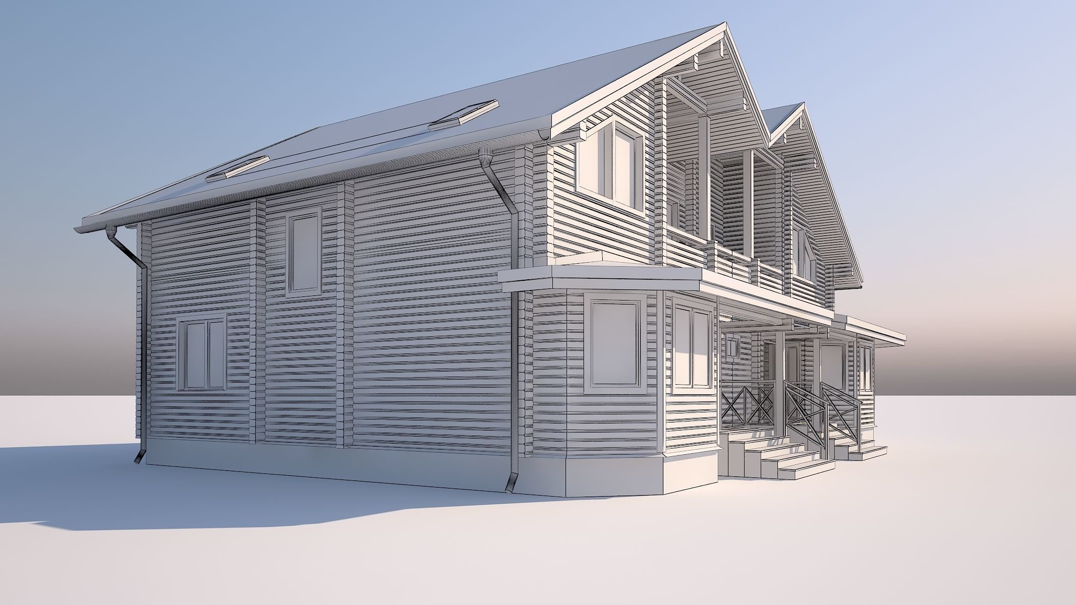 contemporary timber house 3D model | CGTrader