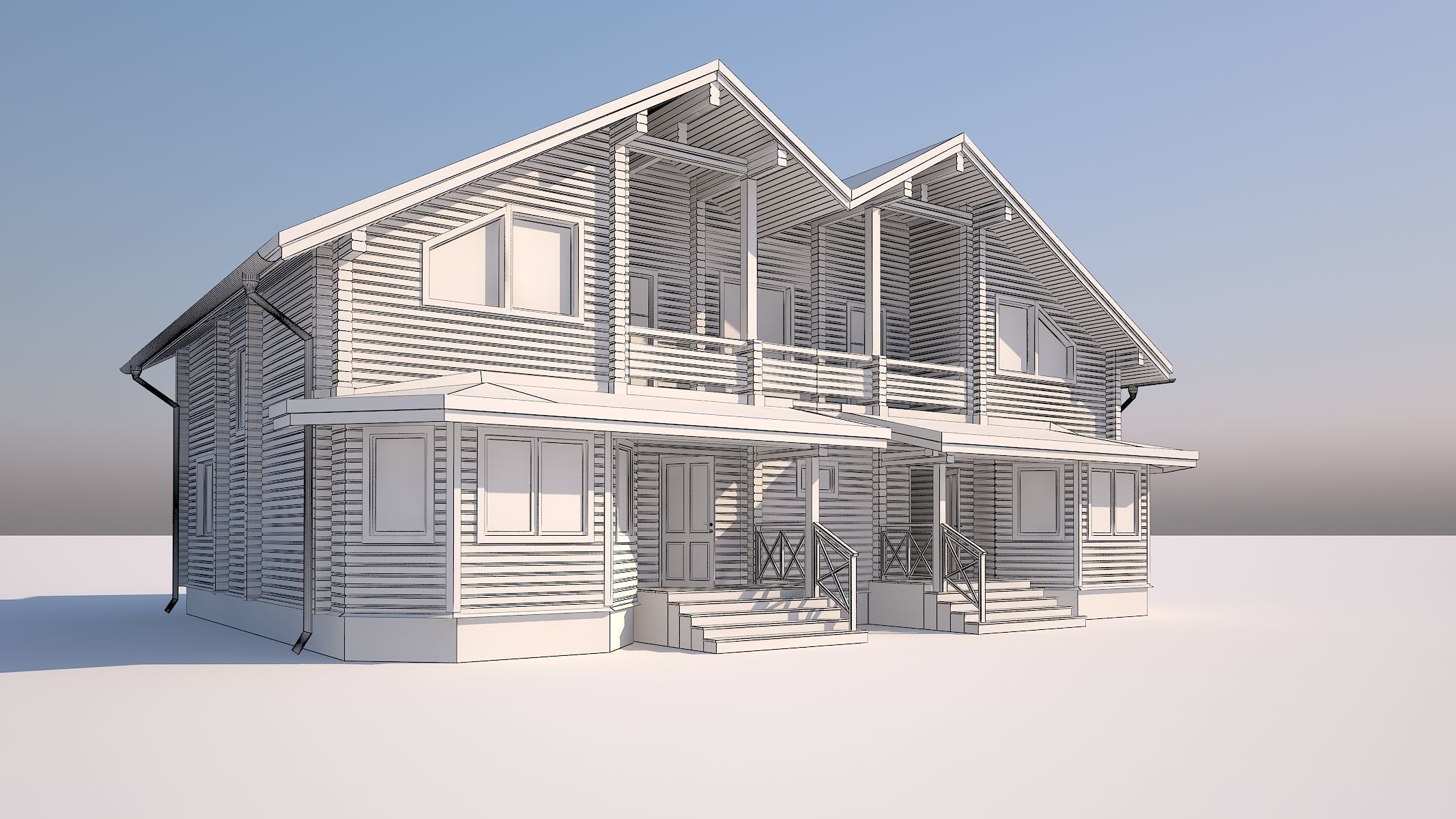 contemporary timber house 3D model | CGTrader