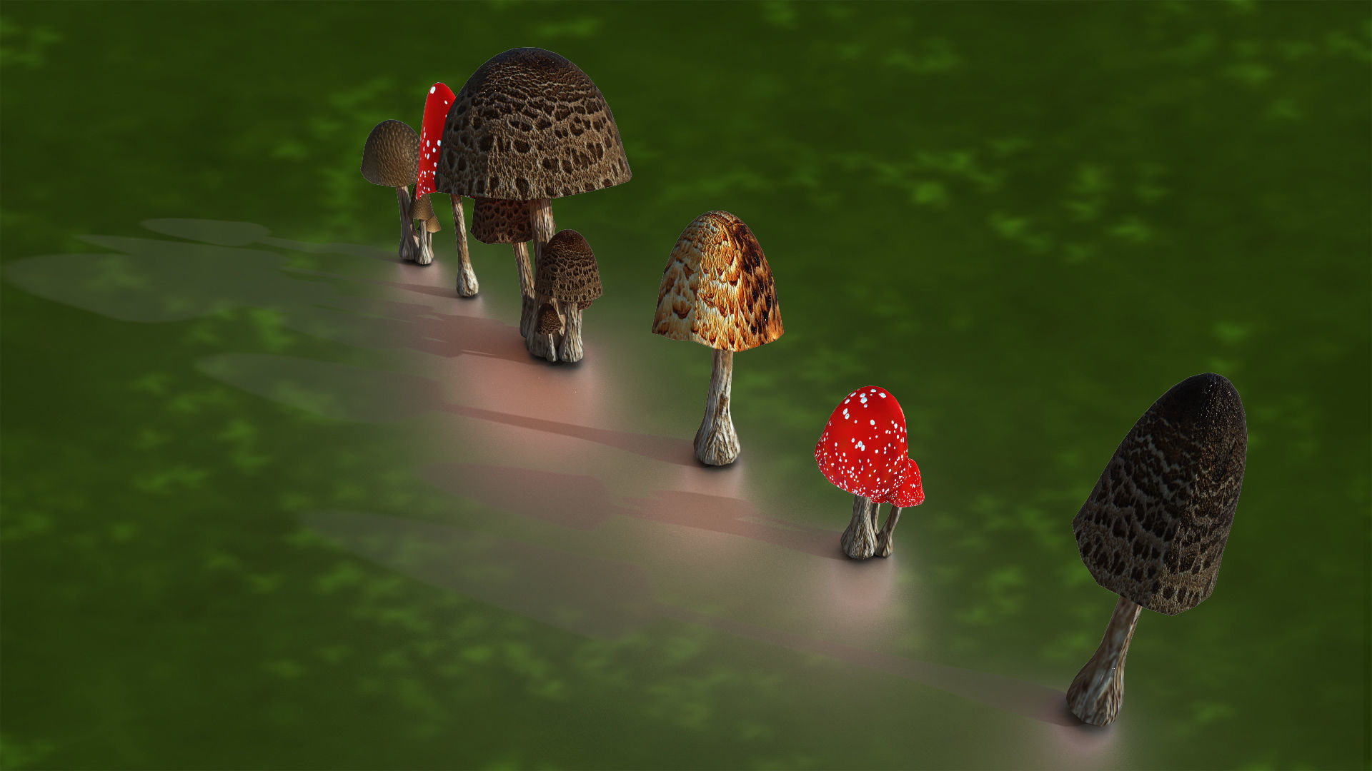 3D model Mushroom plus Emissive Textures PBR Low-poly 3D model VR / AR ...