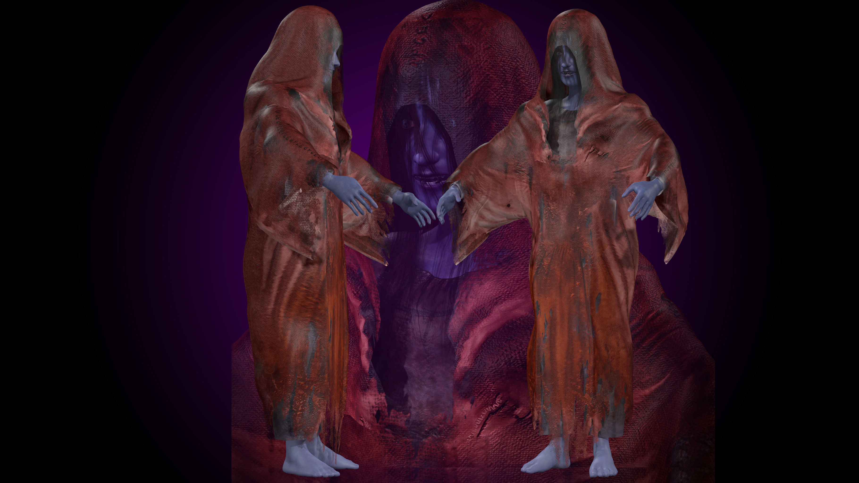 Ghost Girl - Horror Woman 3D model rigged | CGTrader