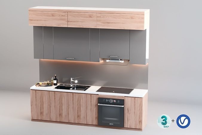 Modern Kitchen Cabinet set 3ds max Model 3D model | CGTrader