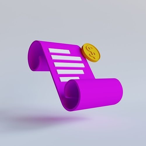 Bills 3D Icon free 3D model | CGTrader