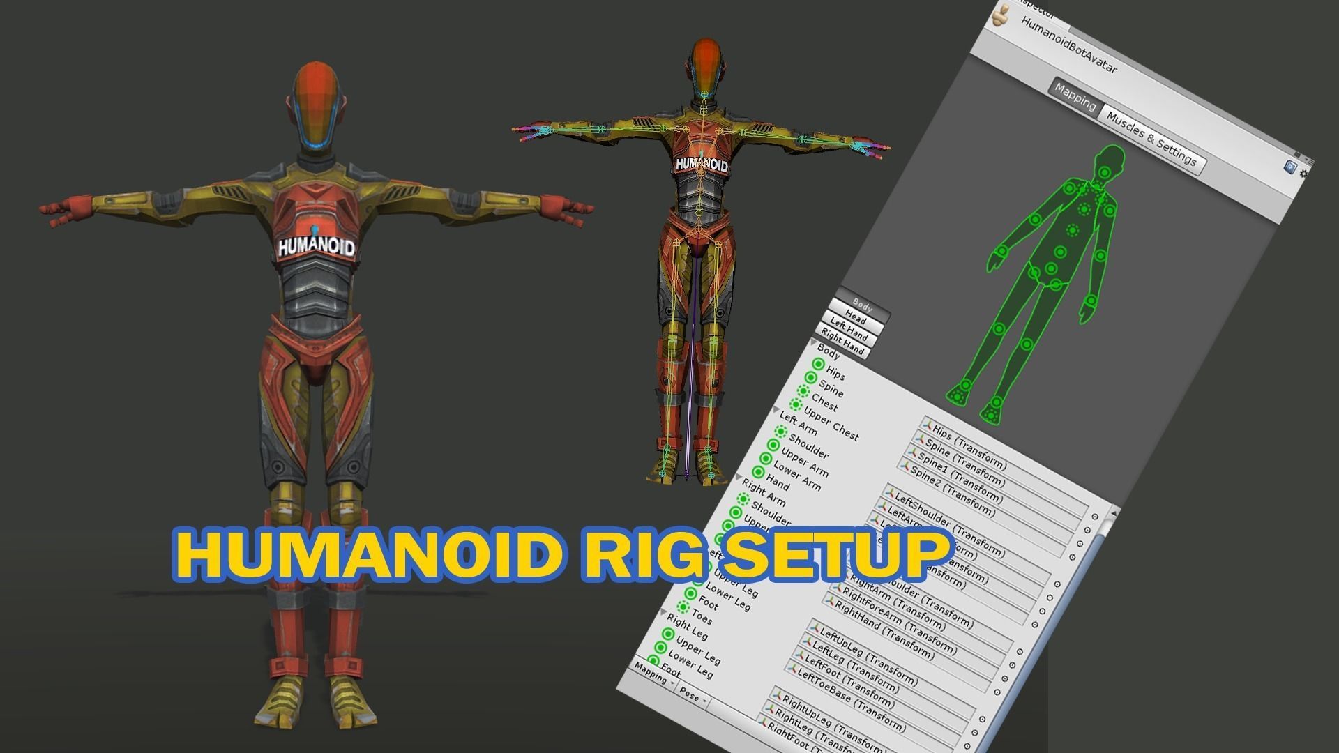 Humanoid Avatar Rig FREE free VR / AR / low-poly 3D model animated ...