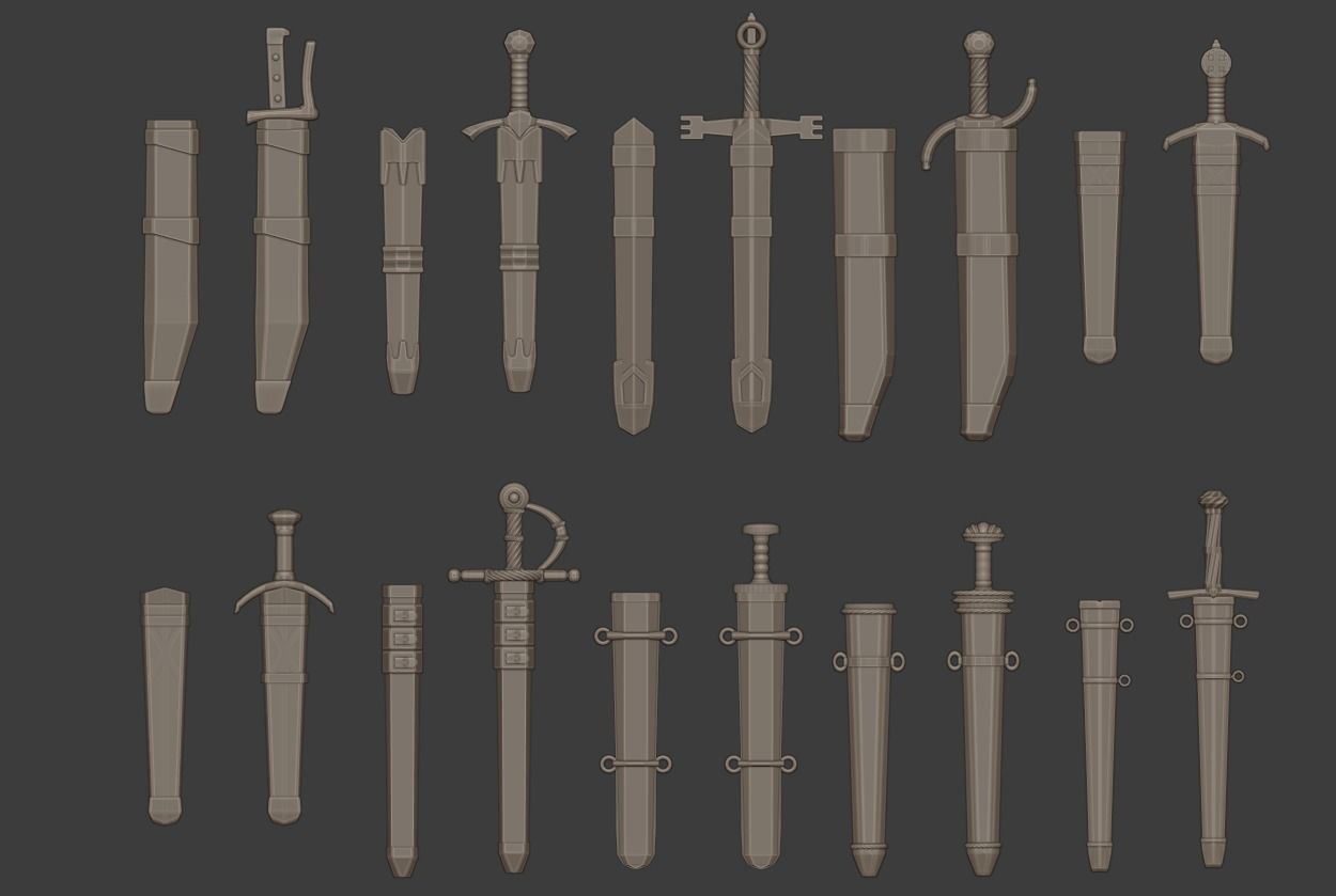 100Plus European Renaissance Weapons Complete 3D model 3D printable ...