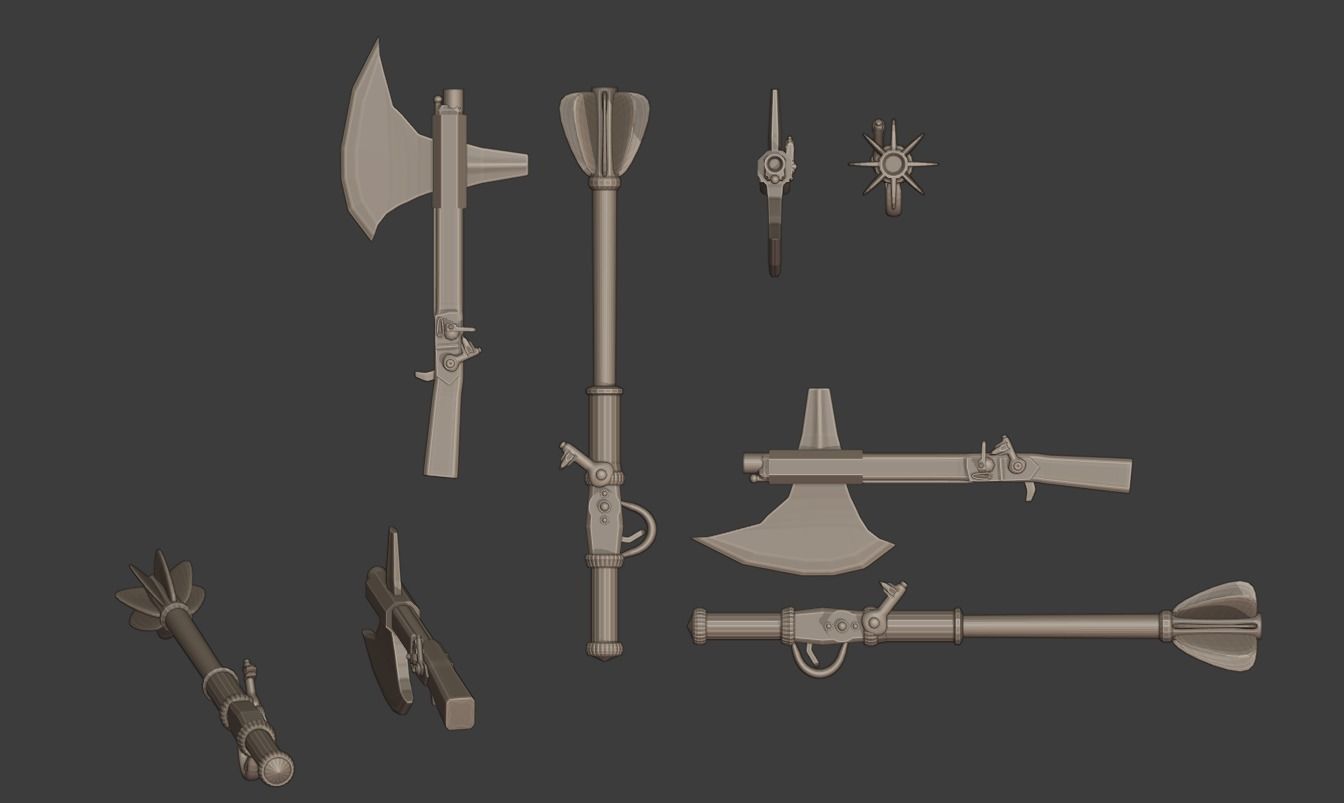 100Plus European Renaissance Weapons Complete 3D model 3D printable ...