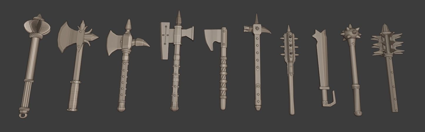 100Plus European Renaissance Weapons Complete 3D model 3D printable ...