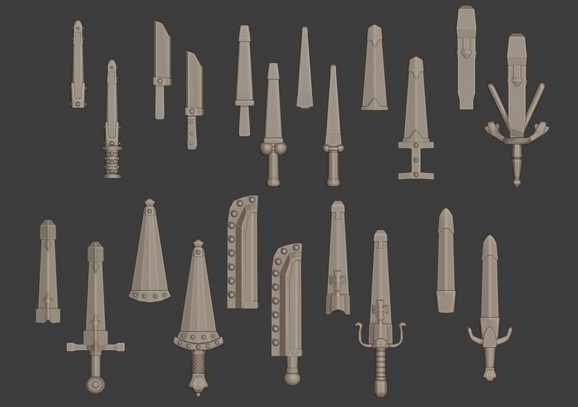 100Plus European Renaissance Weapons Complete 3D model 3D printable ...