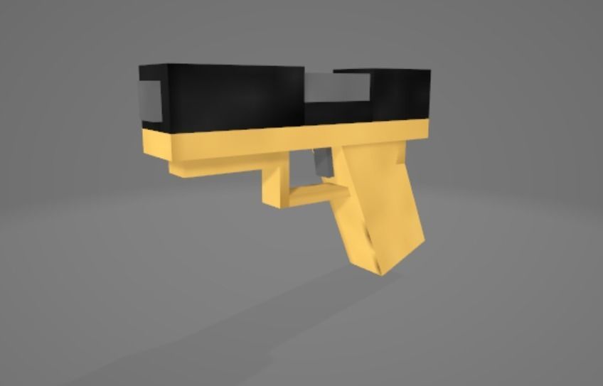 Voxel Style Pistol Low Poly Game Ready Minecraft Texturepack free VR / AR / low-poly 3D model ...