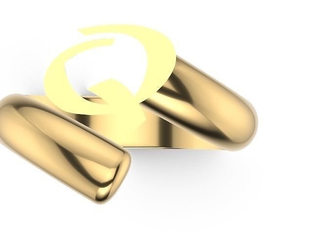 Q alphabet ring stl verified 3D model 3D printable | CGTrader