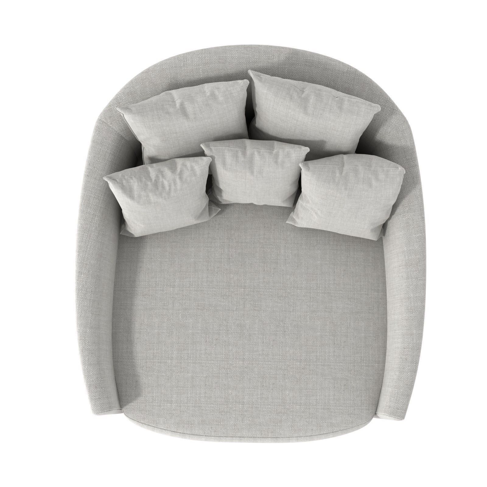 Claudia 62 inch Curved Slopped Arm Loveseat 3D model | CGTrader