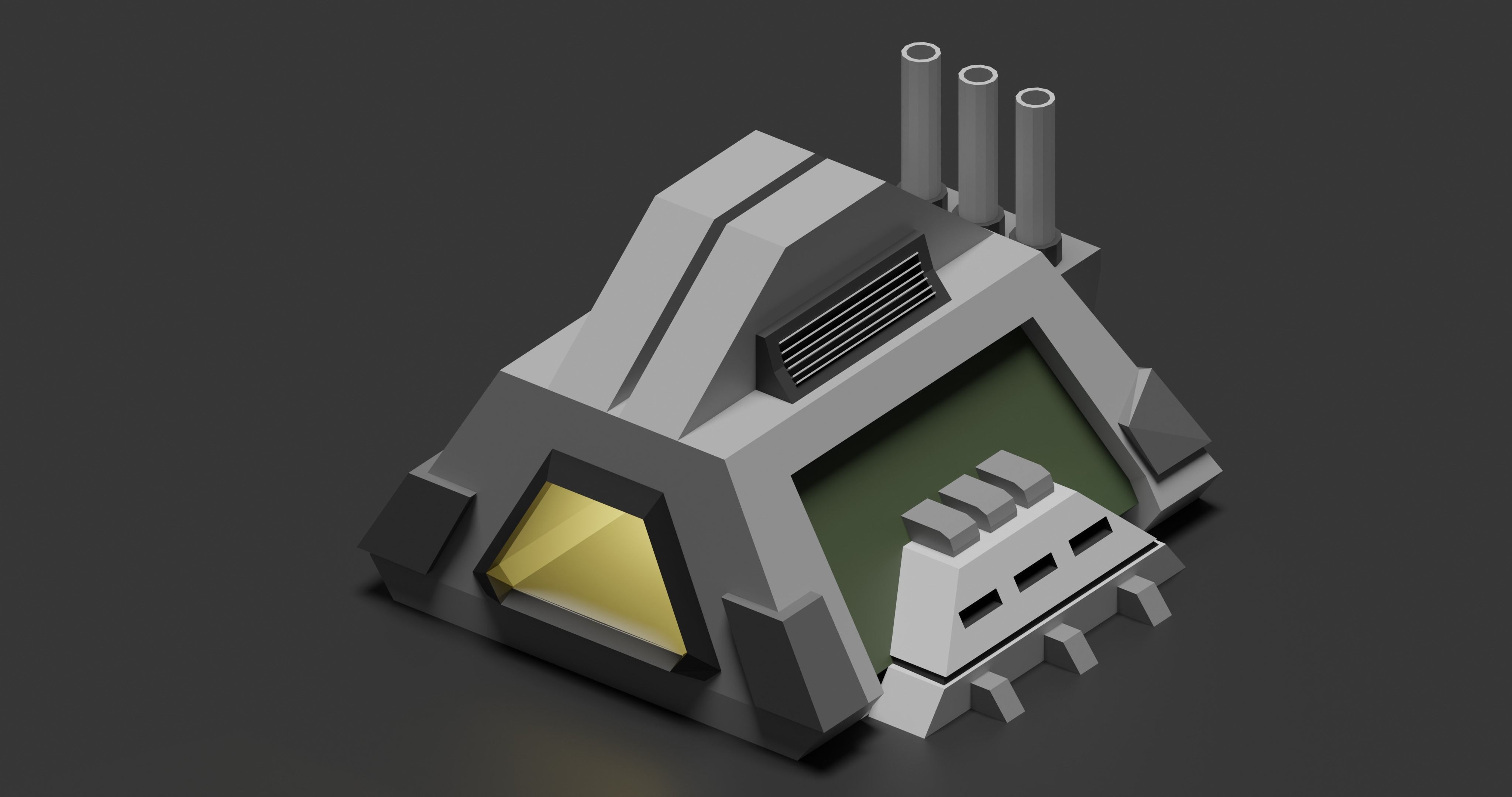3D model Low Poly Sci-Fi Barracks VR / AR / low-poly | CGTrader