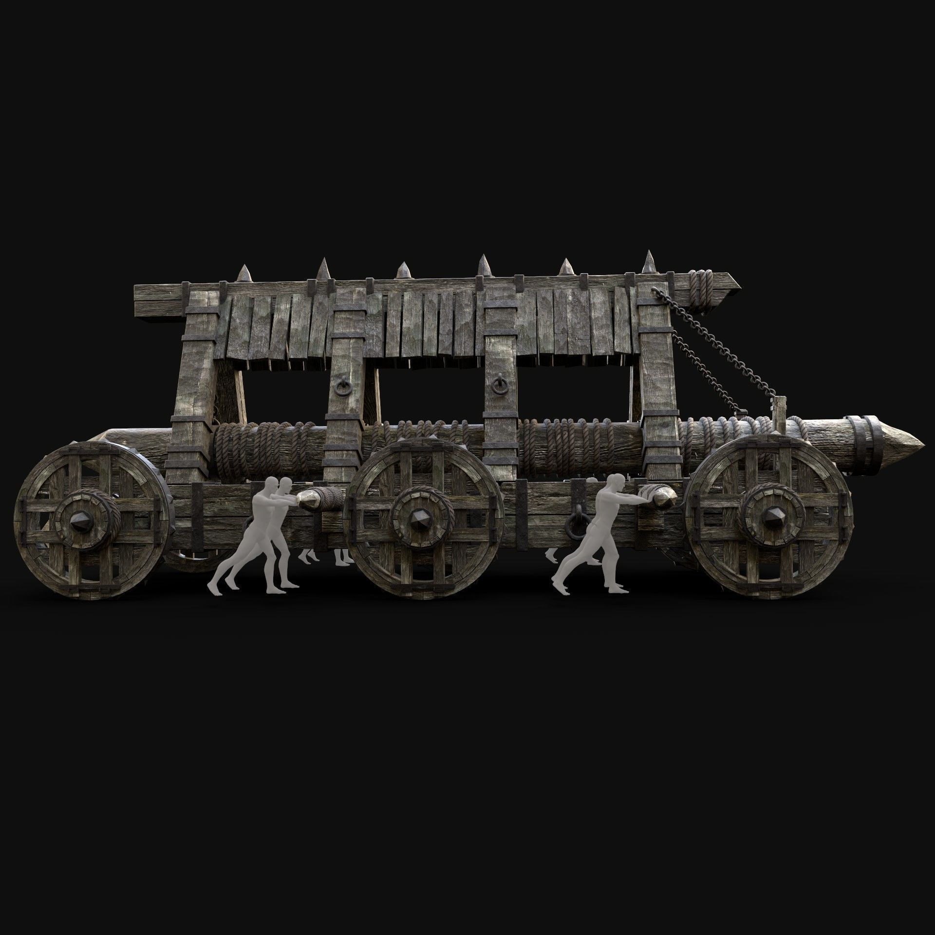 3D model WAR MACHINE BATTERING RAM MEDIEVAL SIEGE ENGINE WAR BATTLE VR ...
