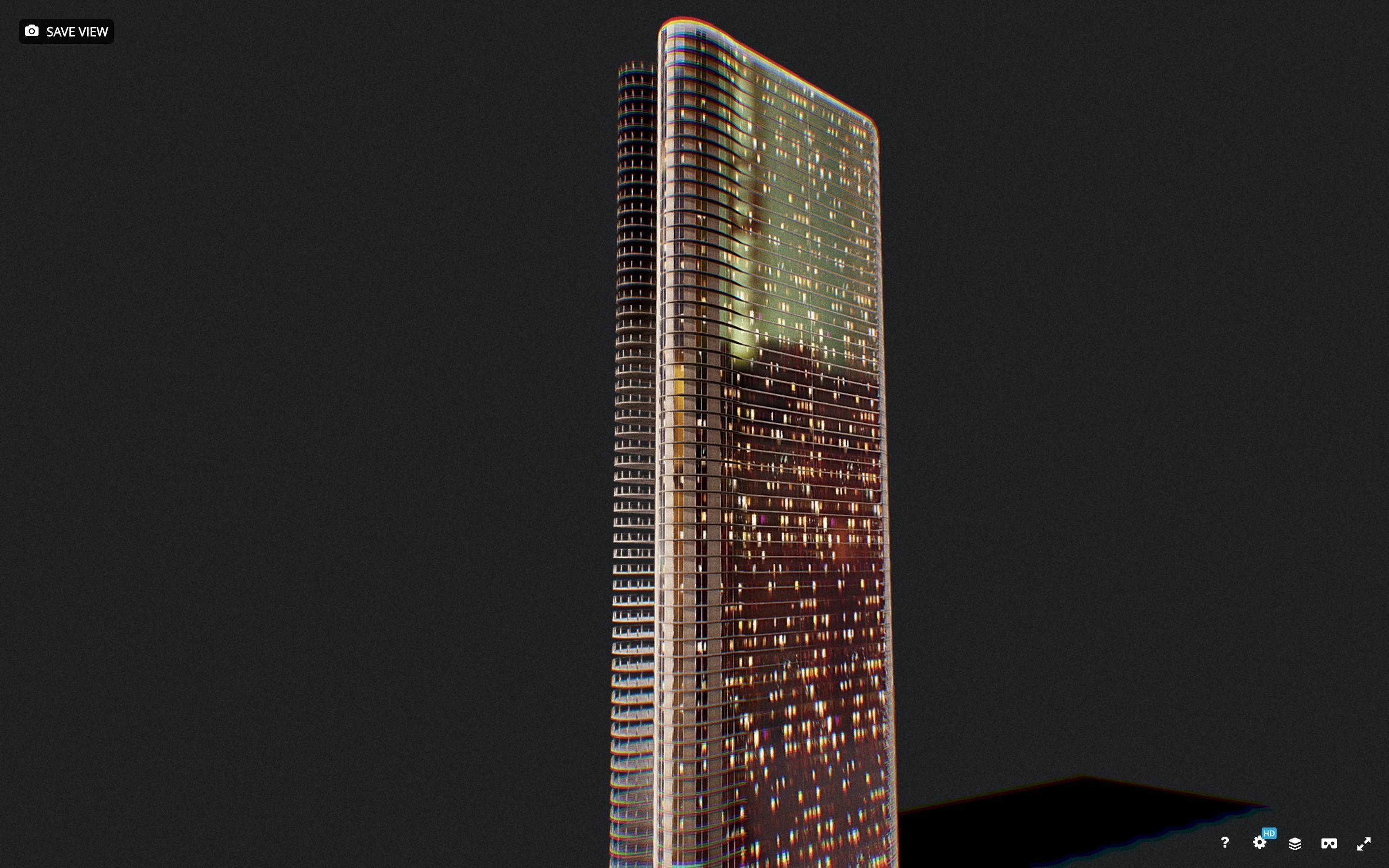 3D model Low Poly - Futuristic Sci-fi Skyscraper Building VR / AR / low ...