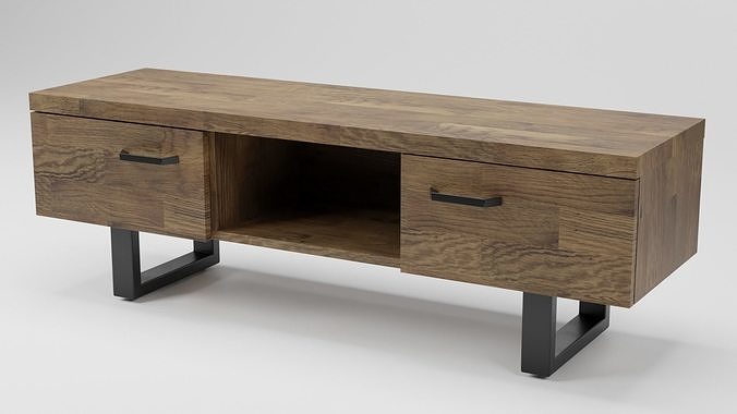 TIMBER TV Stand Dark Wood 3D model | CGTrader