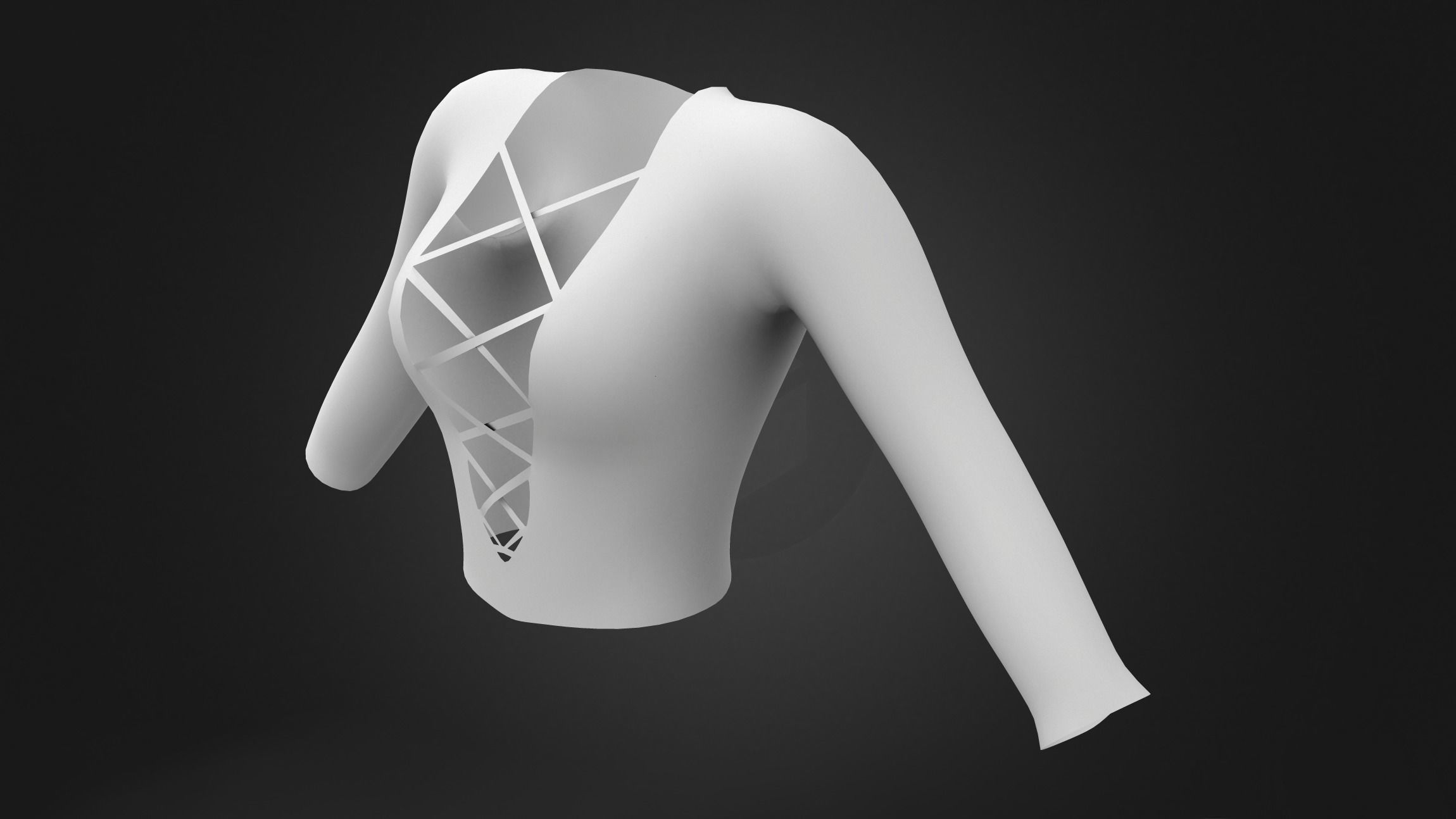 3D model Lace Front Deep Cleavage Top VR / AR / low-poly | CGTrader