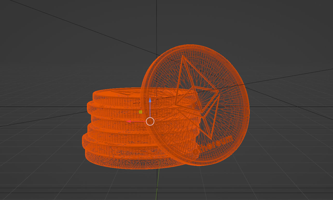 Ethereum ETH Gold Coin 3D model 3D model | CGTrader