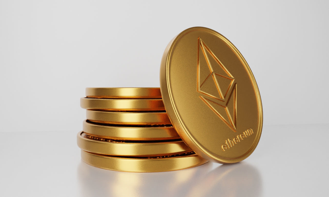 Ethereum ETH Gold Coin 3D model 3D model | CGTrader