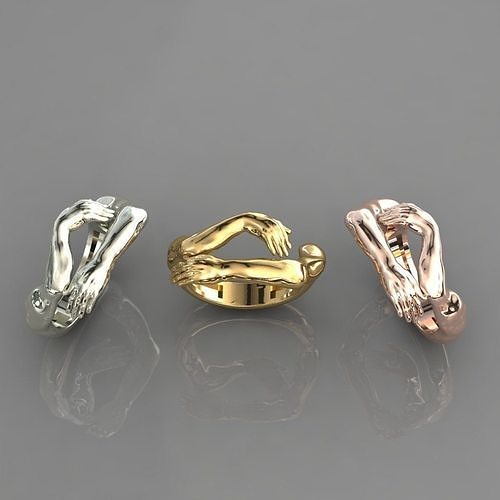 Hug Ring 3D model 3D printable | CGTrader