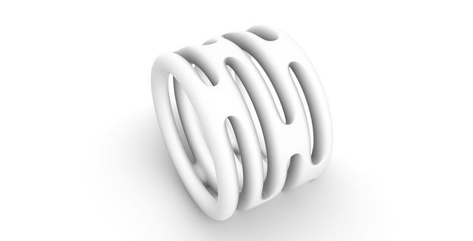 five connected rings with binary pattern 3D model 3D printable | CGTrader