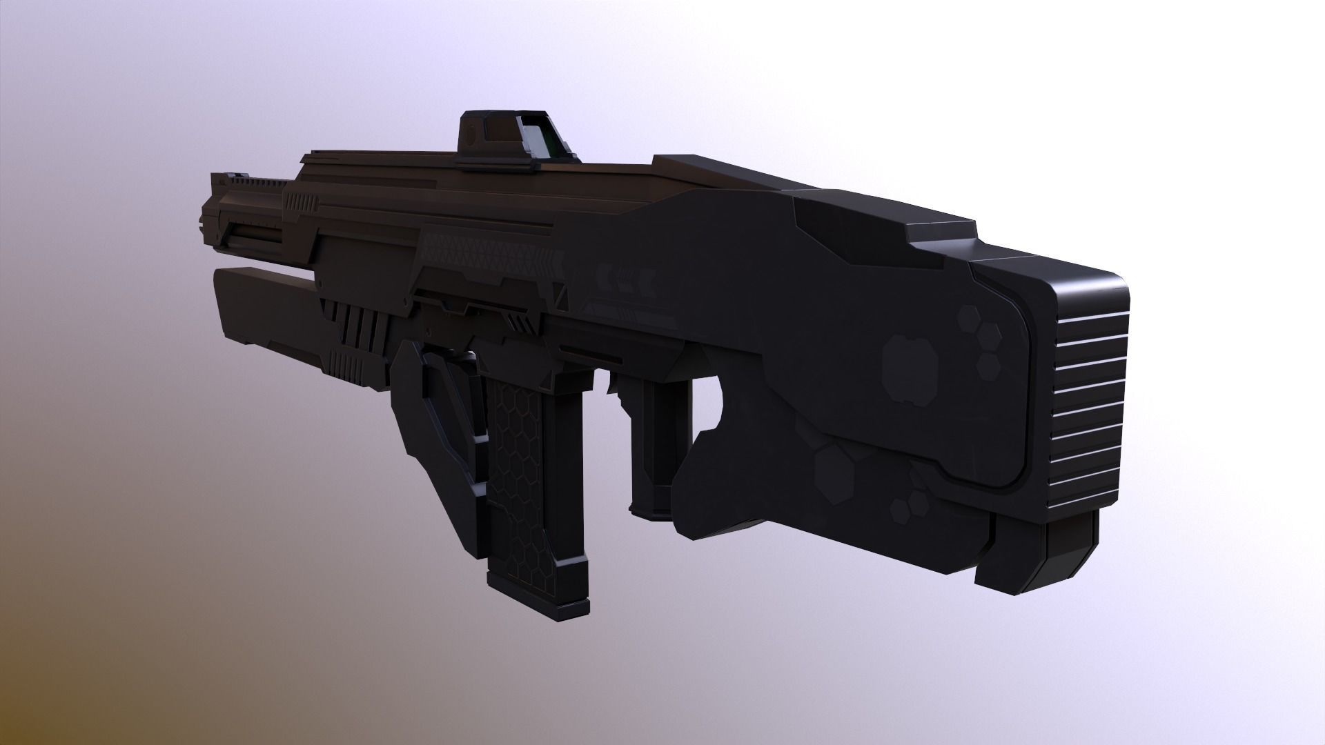 3D model Sci-Fi Assault Rifle - Low-poly and High-poly 3d Model VR / AR ...