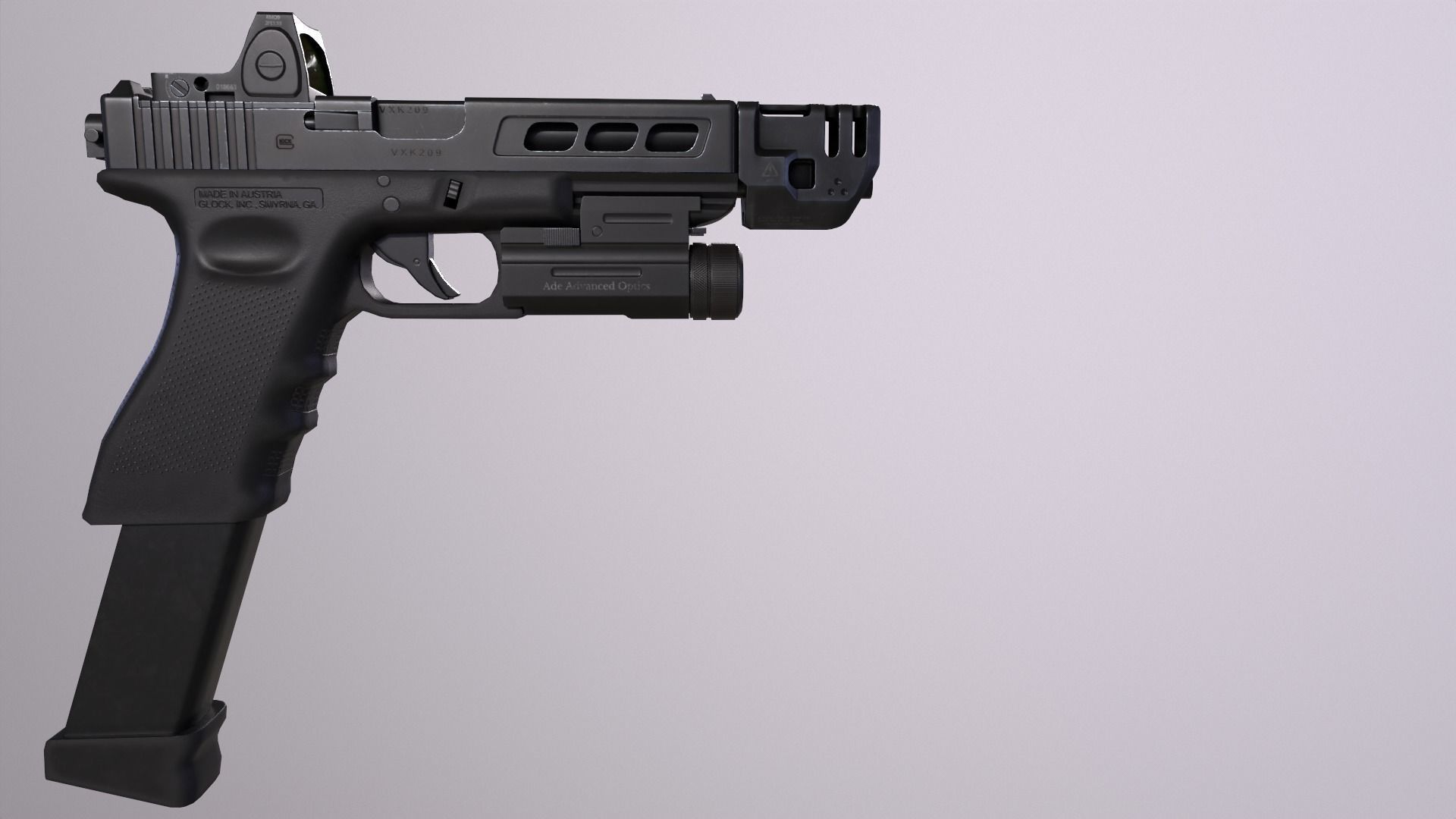 3D model Glock 17 - With Modifications VR / AR / low-poly | CGTrader