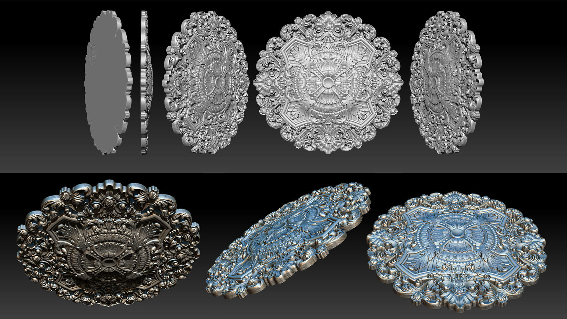 Decorative Ceiling Center - for CNC router 3D model 3D printable | CGTrader