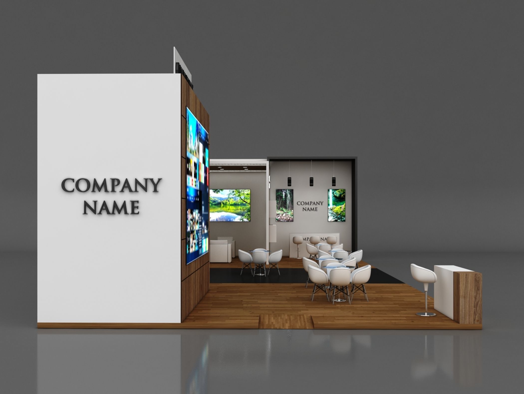 Booth Exhibition Stand Stall 8x18m Height 450 cm 2 Side Open 3D model ...