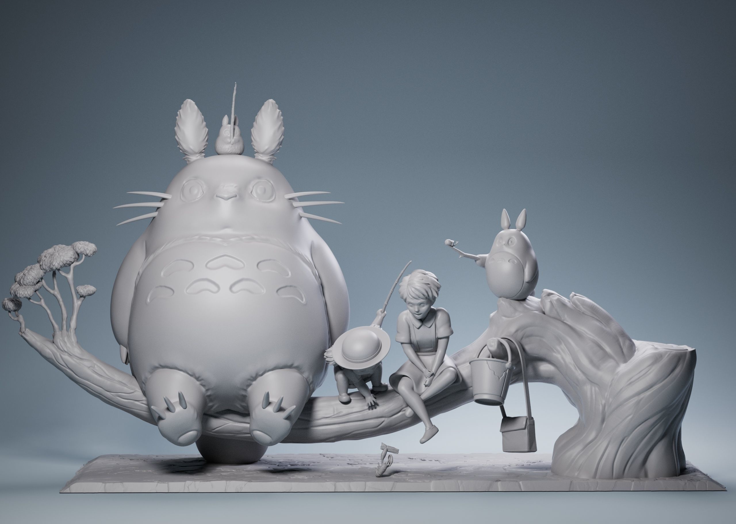 Totoro Fanart 3D model 3D printable | CGTrader