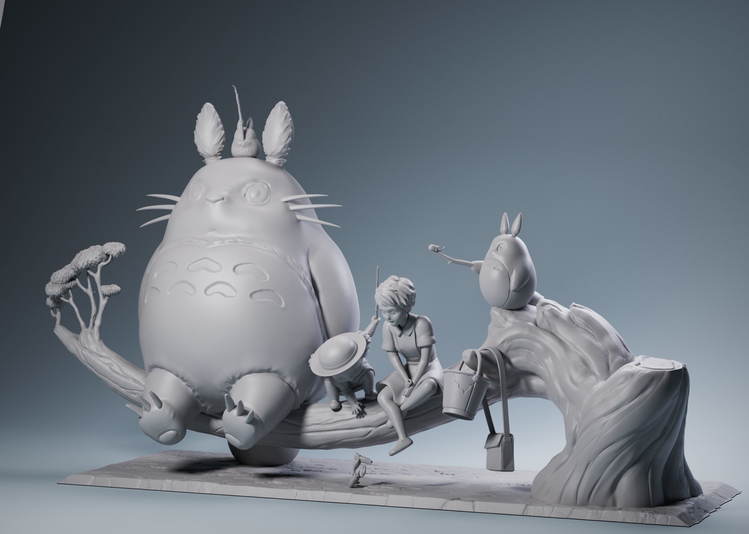Totoro Fanart 3D model 3D printable | CGTrader