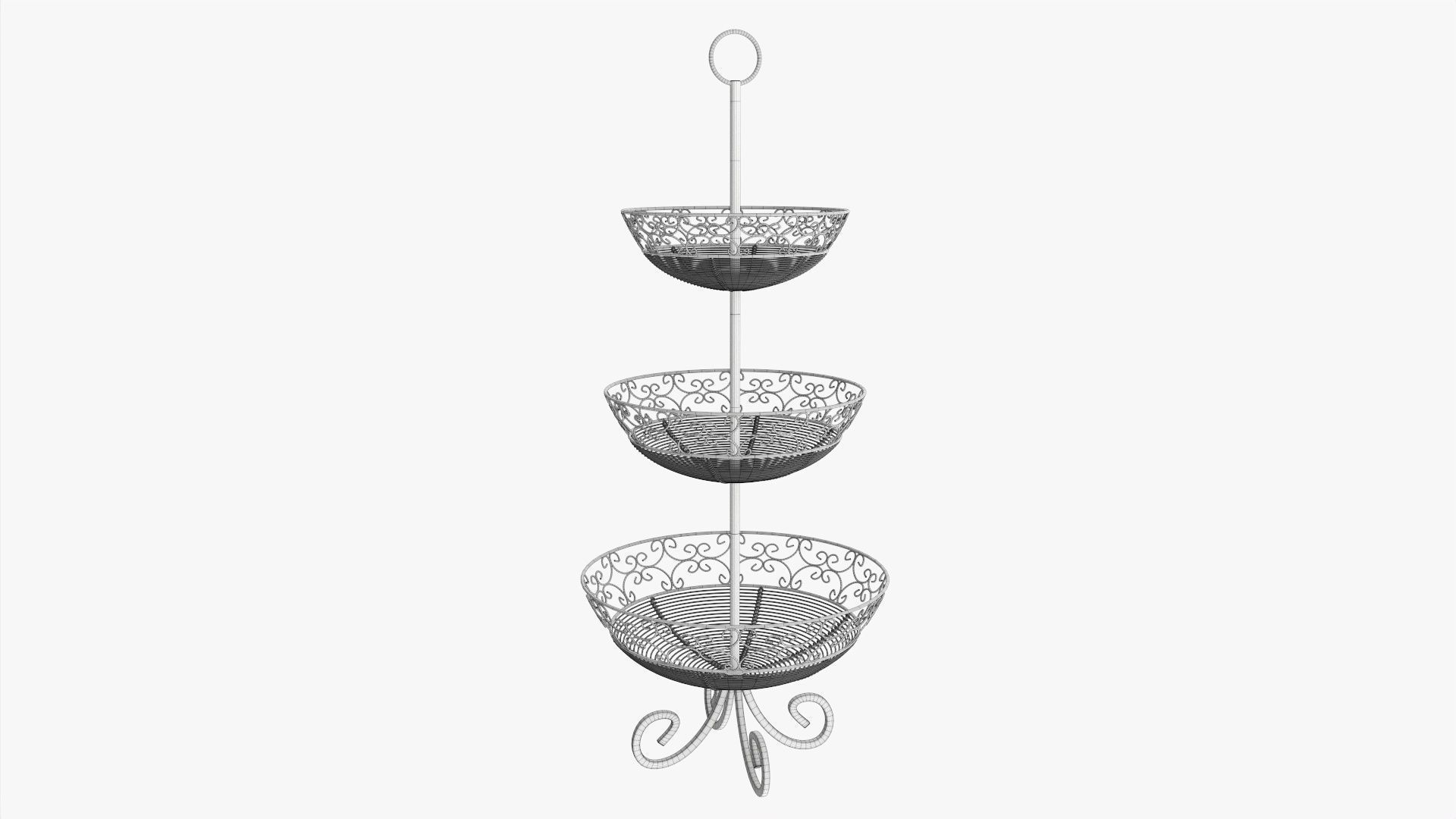 Three tier display basket with legs 3D model | CGTrader
