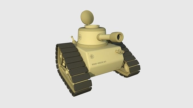 3D model War Tank Cartoon A02 Desert - Military Vehicle VR / AR / low ...