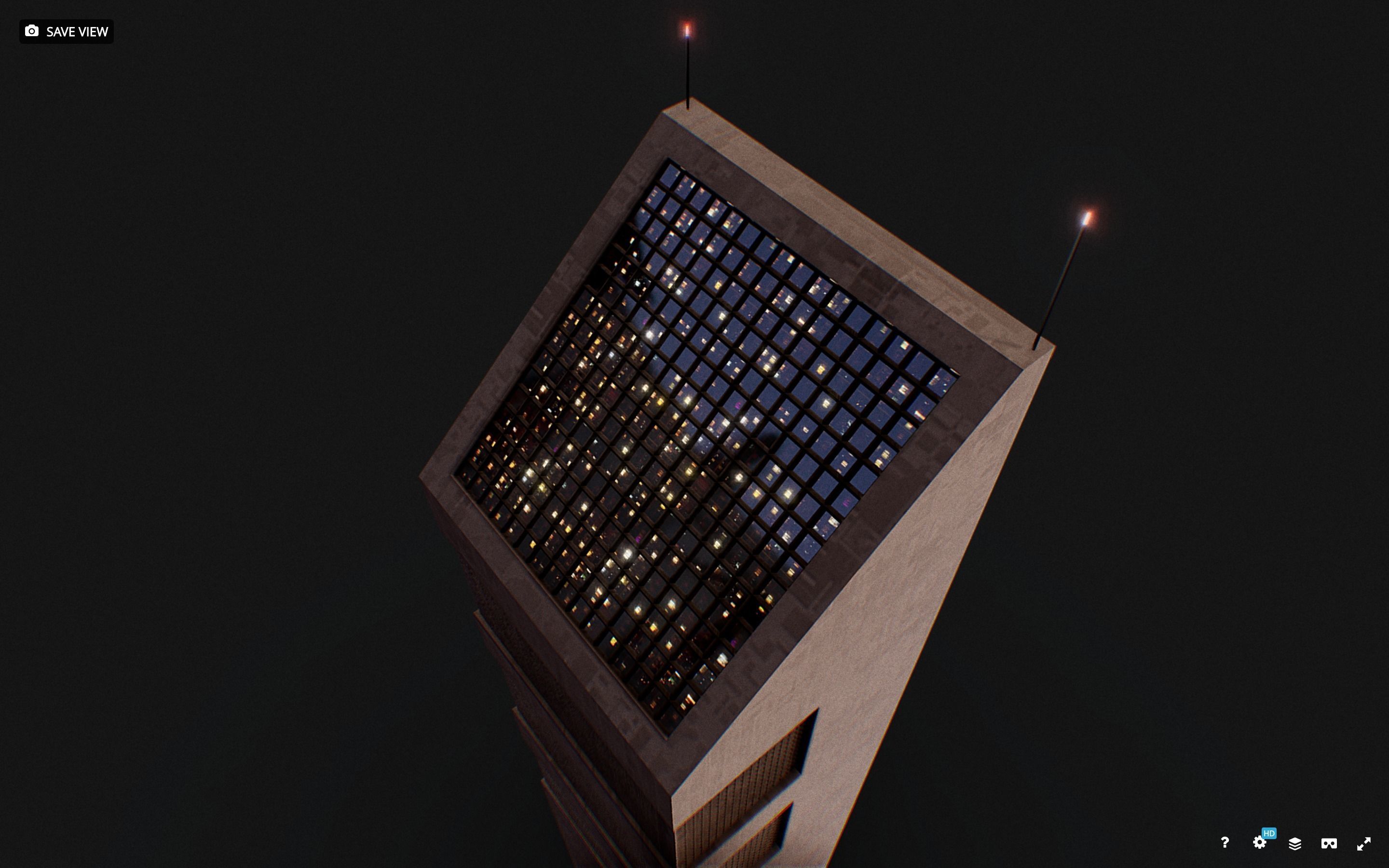 3D model Low Poly - Futuristic Sci-fi Skyscraper Building VR / AR / low ...