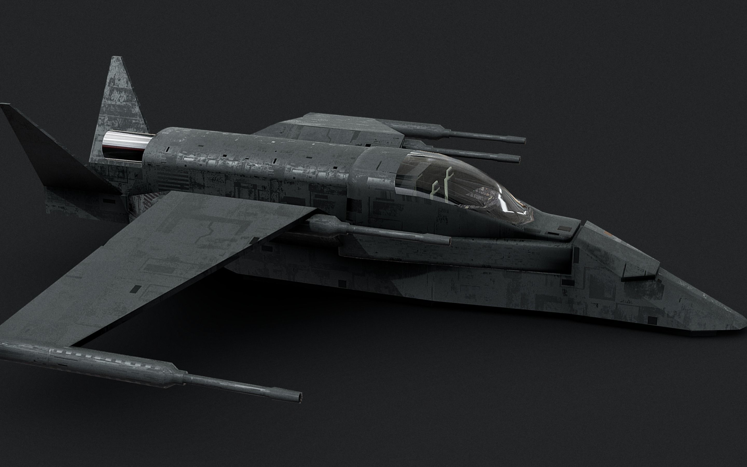 3D model Futuristic Sci-Fi Air Force Airplane Space Ship VR / AR / low ...