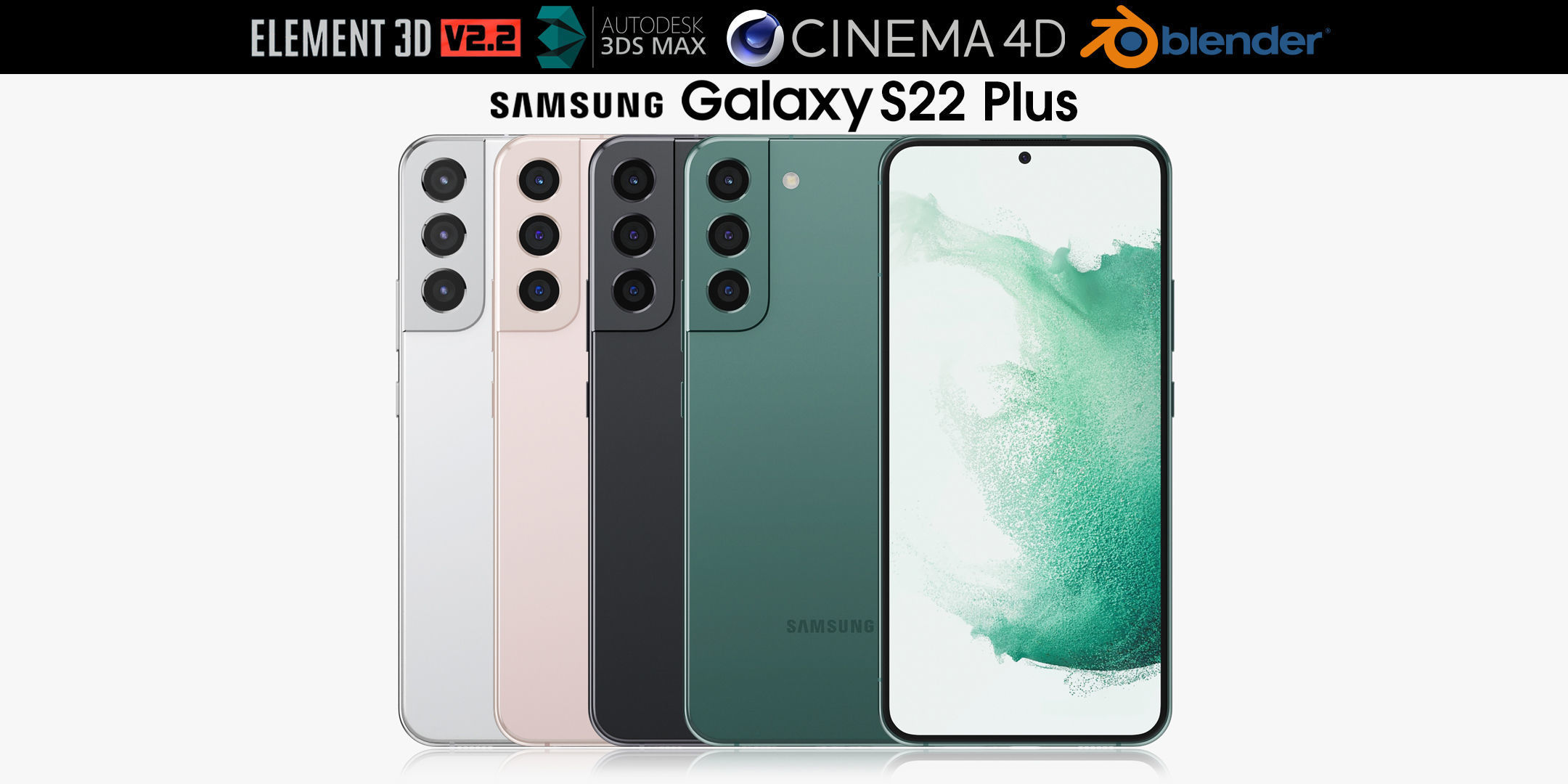 Samsung Galaxy S22 Plus primary colors 3D model | CGTrader