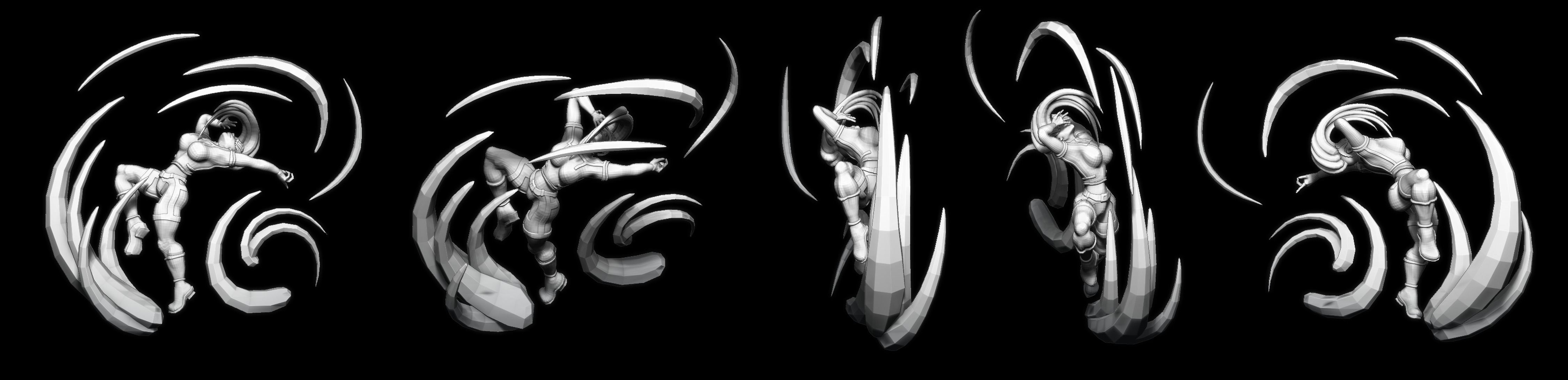 Fireframe Woman 3D Middle-Poly 3D model | CGTrader