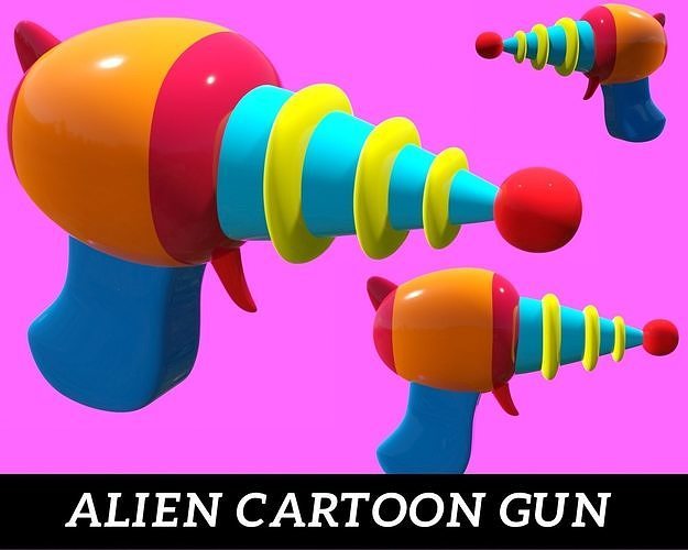Cartoon Alien With Gun