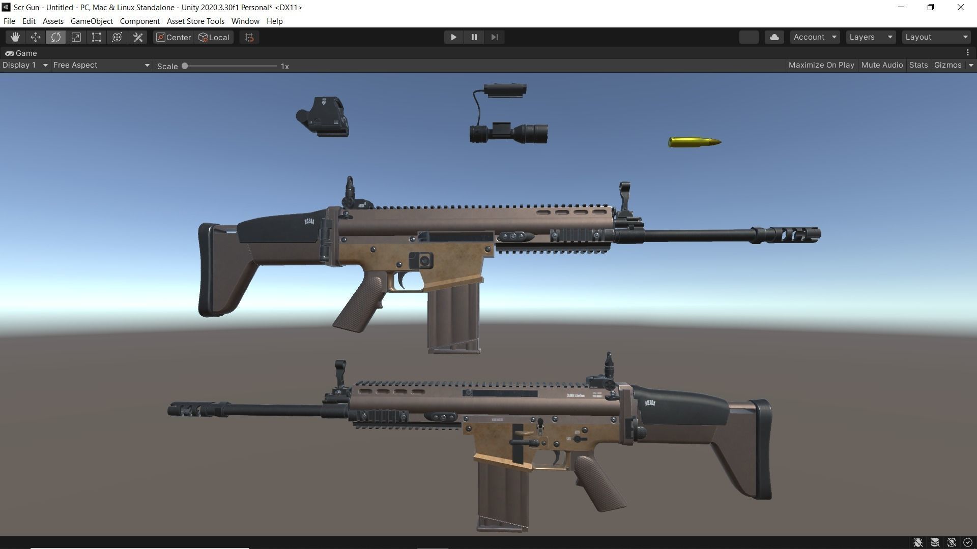 3D model FN Scar Gun VR / AR / low-poly | CGTrader