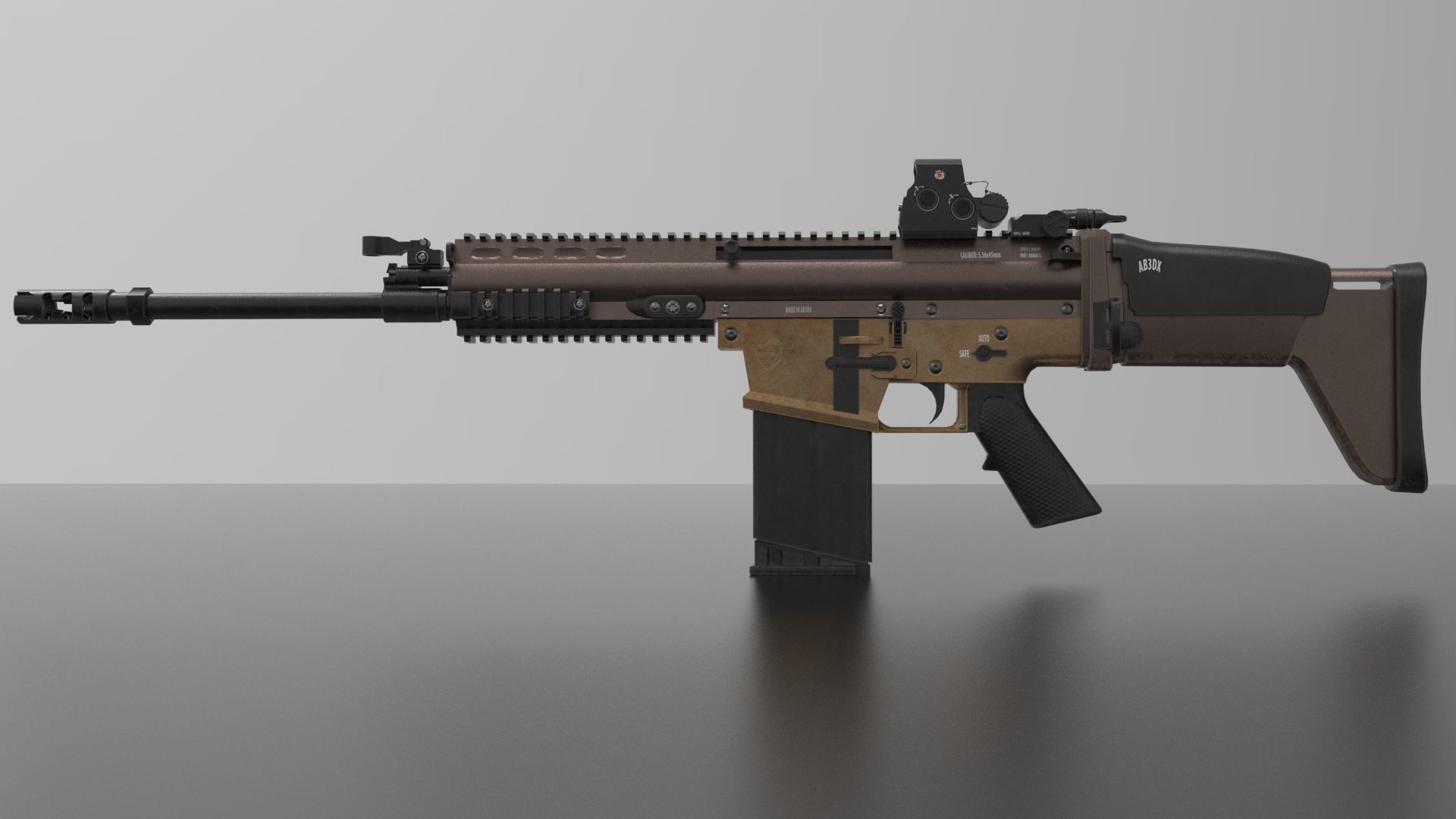 3D model FN Scar Gun VR / AR / low-poly | CGTrader