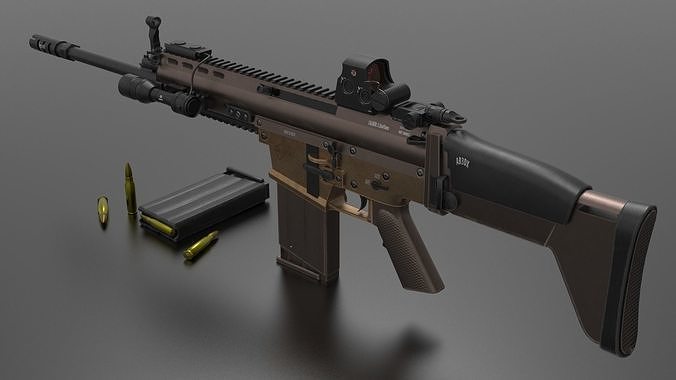 3D model FN Scar Gun VR / AR / low-poly | CGTrader