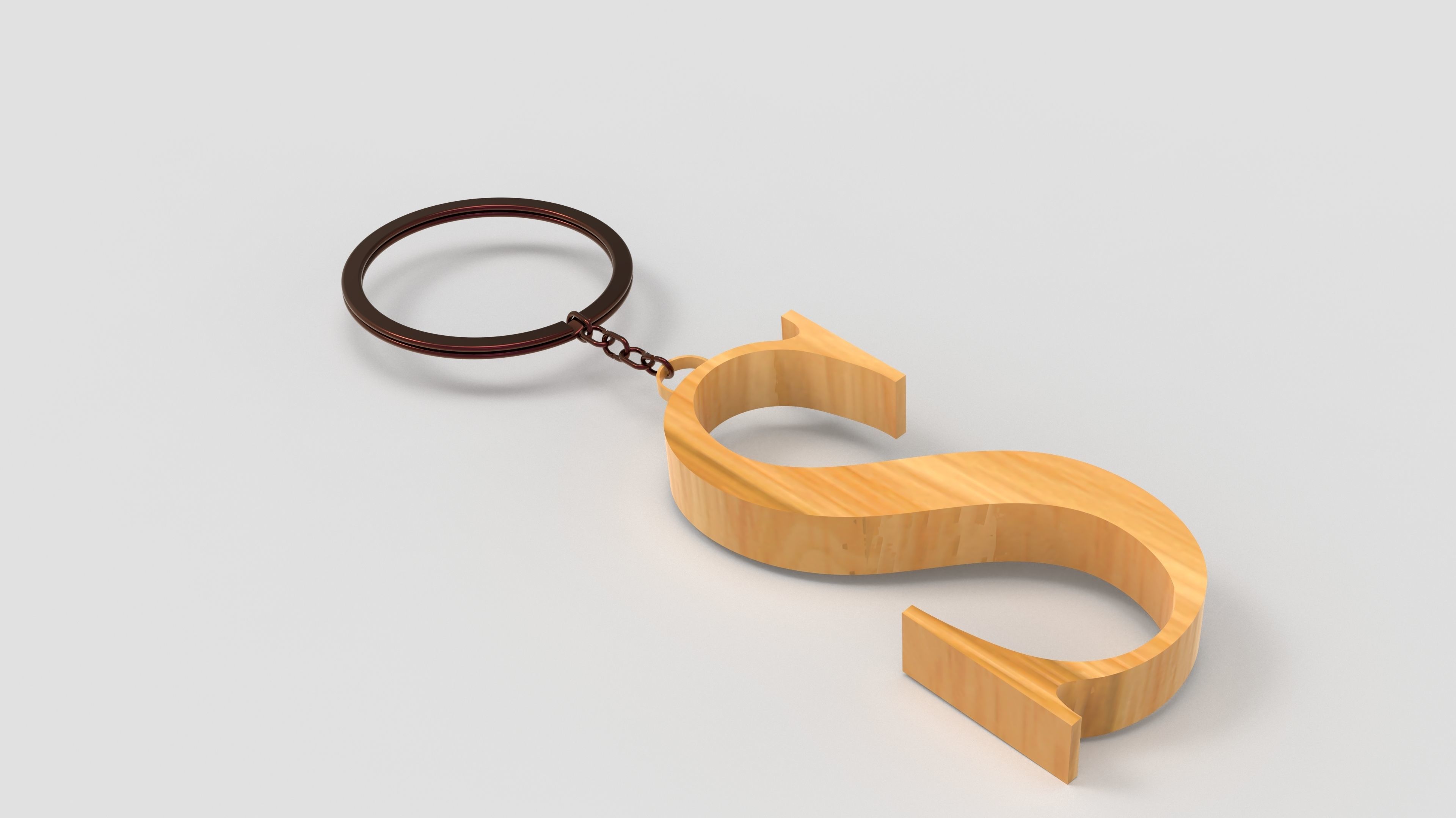 Keychain letter S 3D model 3D printable | CGTrader
