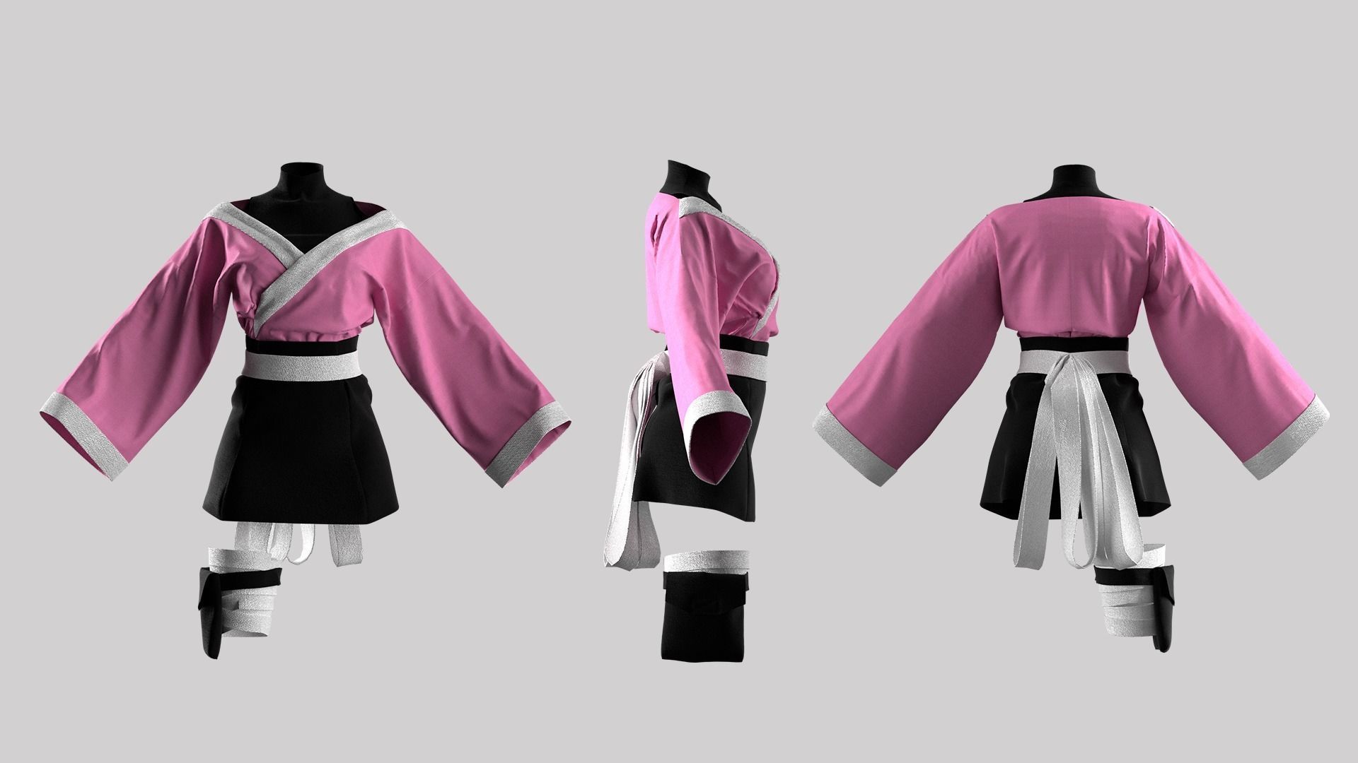 Female Japanese Outfit Marvelous Designer project 3D model | CGTrader