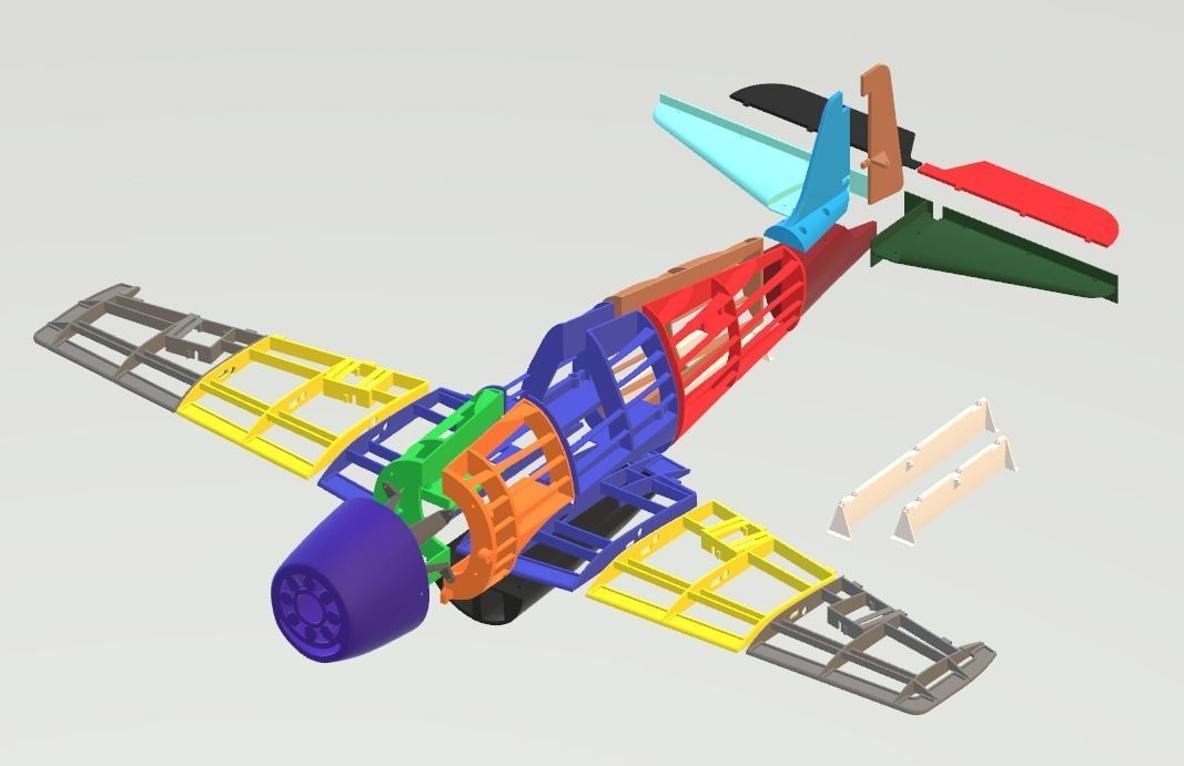 HellCat V3 RC Ready Aircraft 1000MM 3D model 3D printable | CGTrader