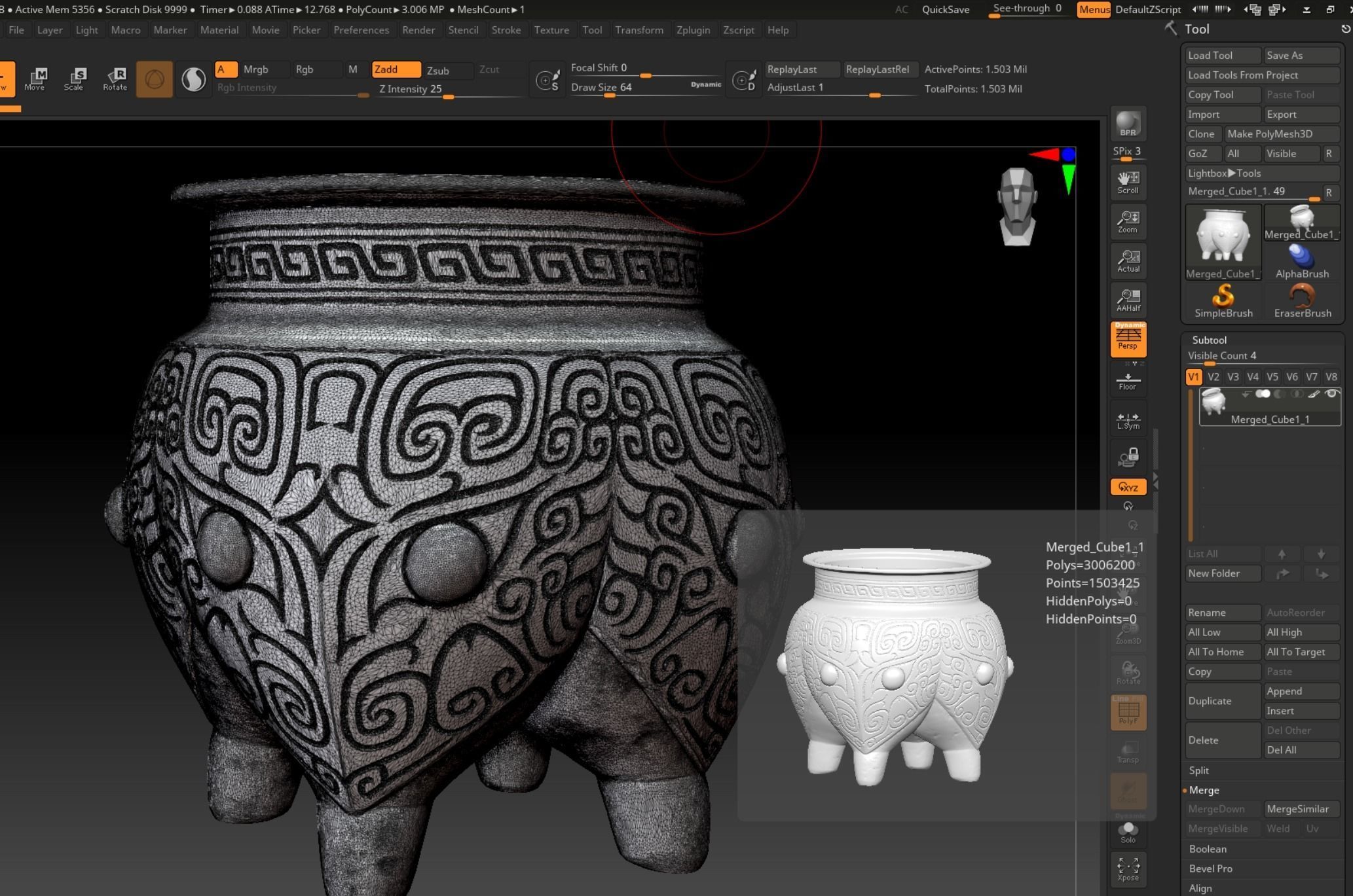 Taotie pattern quadruped vessel in ancient Chinese Shang Dynasty 3D ...