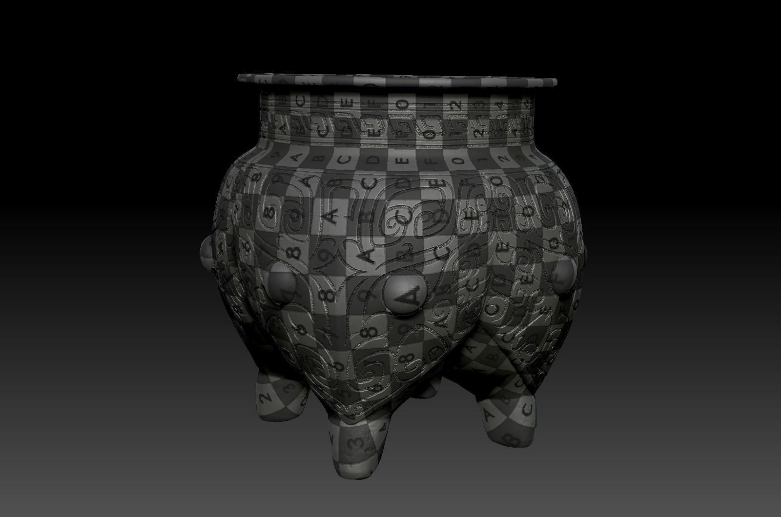 Taotie pattern quadruped vessel in ancient Chinese Shang Dynasty 3D ...