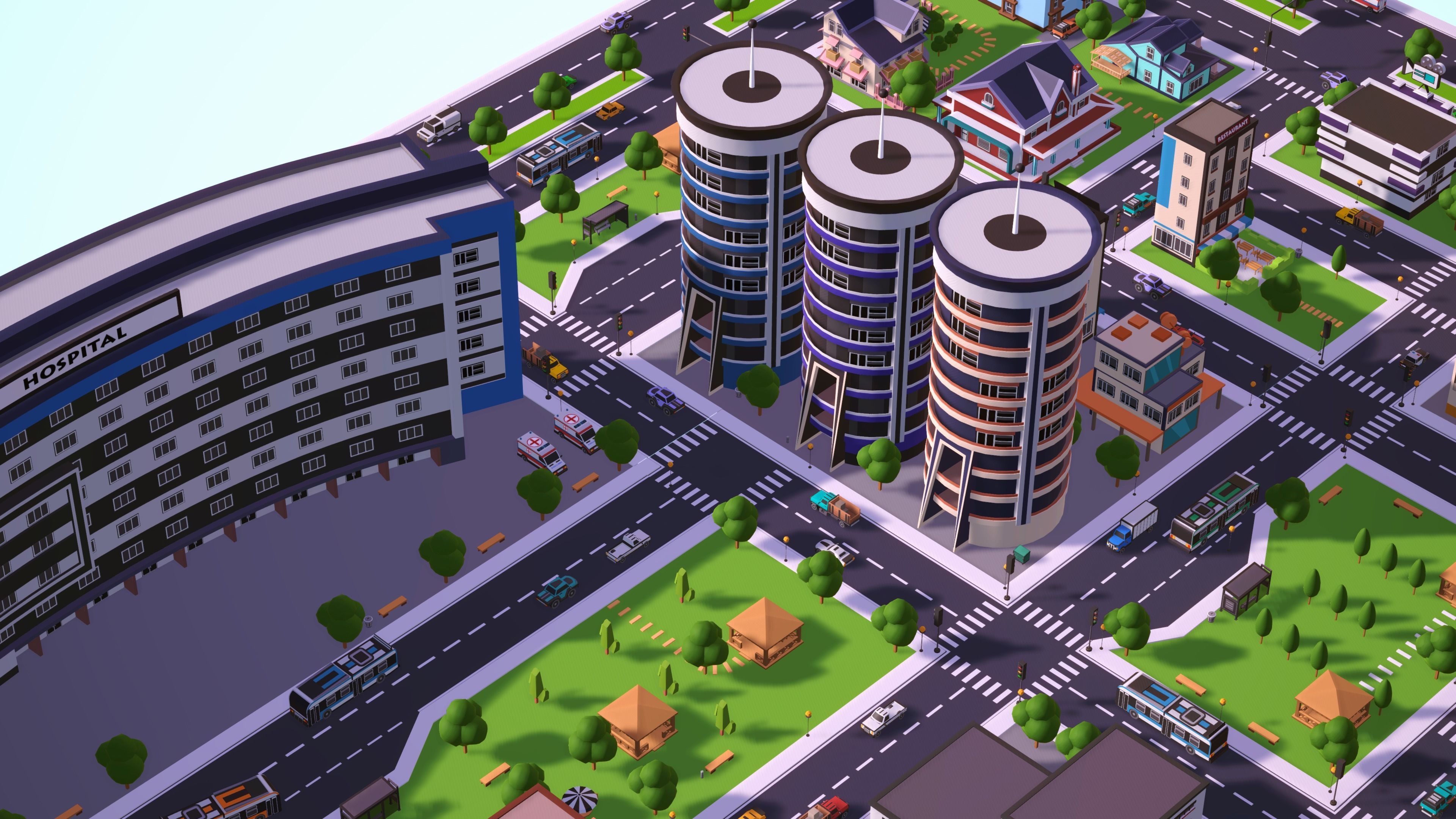 3D model POLYPACK - Low Poly City Pack VR / AR / low-poly | CGTrader
